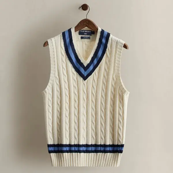 Ralph Lauren Polo Sport C. 1995 Cricket Sweater Vest - Cream