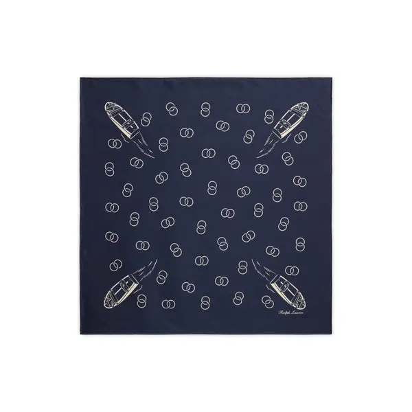 Ralph Lauren Linked-circles Silk Square Scarf