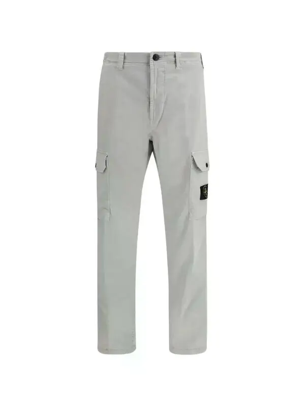 Stone Island Logo Patch Cargo Pants - Grey