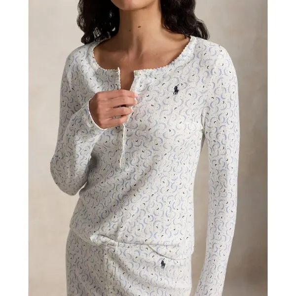 Ralph Lauren Pointelle Henley Pajama Set