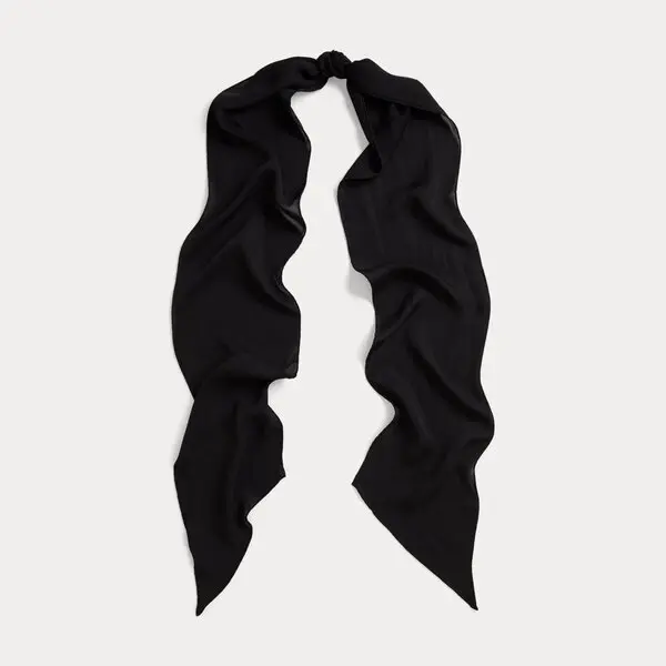 Ralph Lauren Satin Long & Narrow Scarf - Black