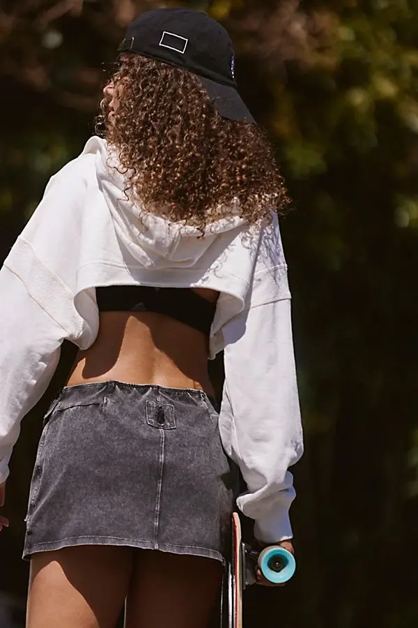 Free People Coastline Cropped Hoodie - White