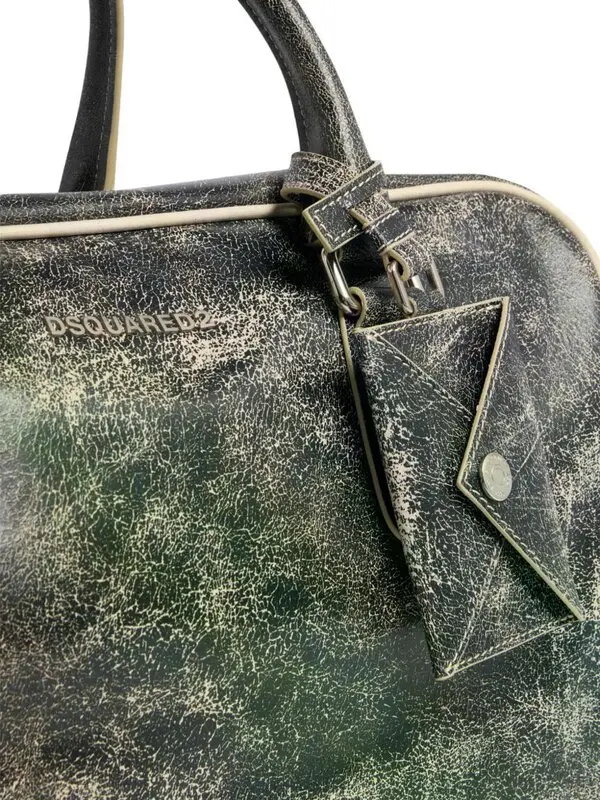 Dsquared2 Cracked Leather Duffle Bag