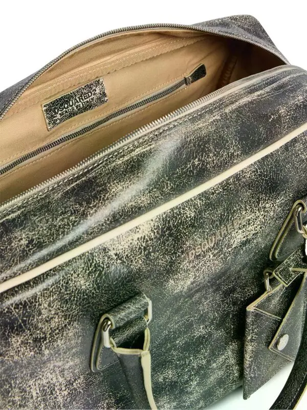 Dsquared2 Cracked Leather Duffle Bag