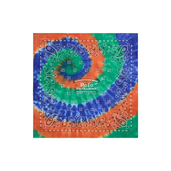 Ralph Lauren Logo Tie-dye Cotton Bandanna