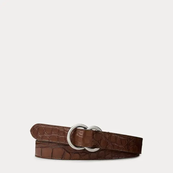 Ralph Lauren Alligator O-ring Belt - Rl Gold