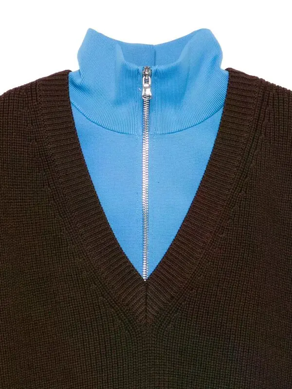 Tibi Cardigan Stitch Vest With Removable Dickie