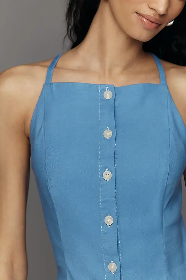Maeve Sleeveless Linen-blend Mini Dress