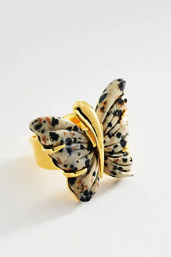 Chan Luu Jasper Butterfly Rg - Jasper/gold