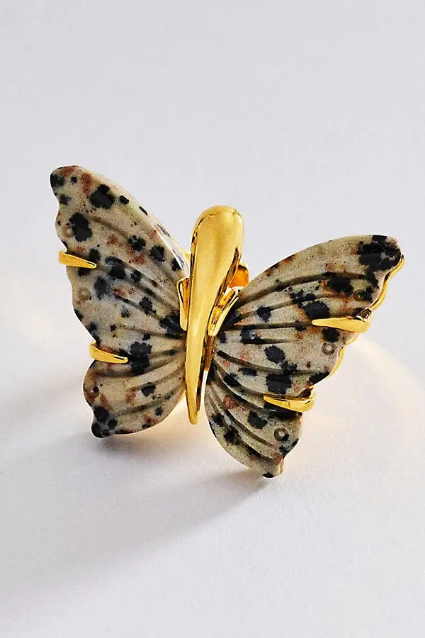 Chan Luu Jasper Butterfly Ring - Jasper/gold