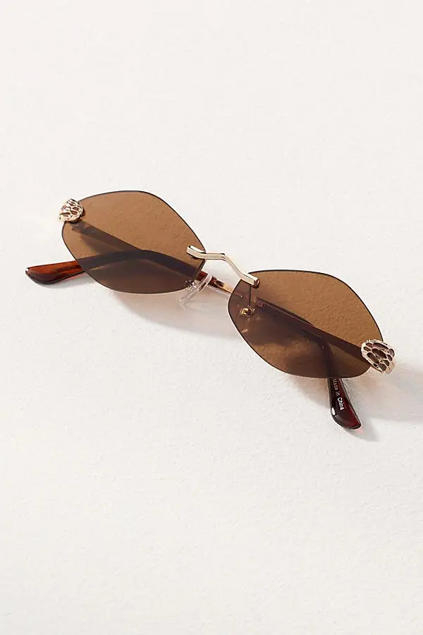 I-SEA Slim Frameless Sunglasses - Brown