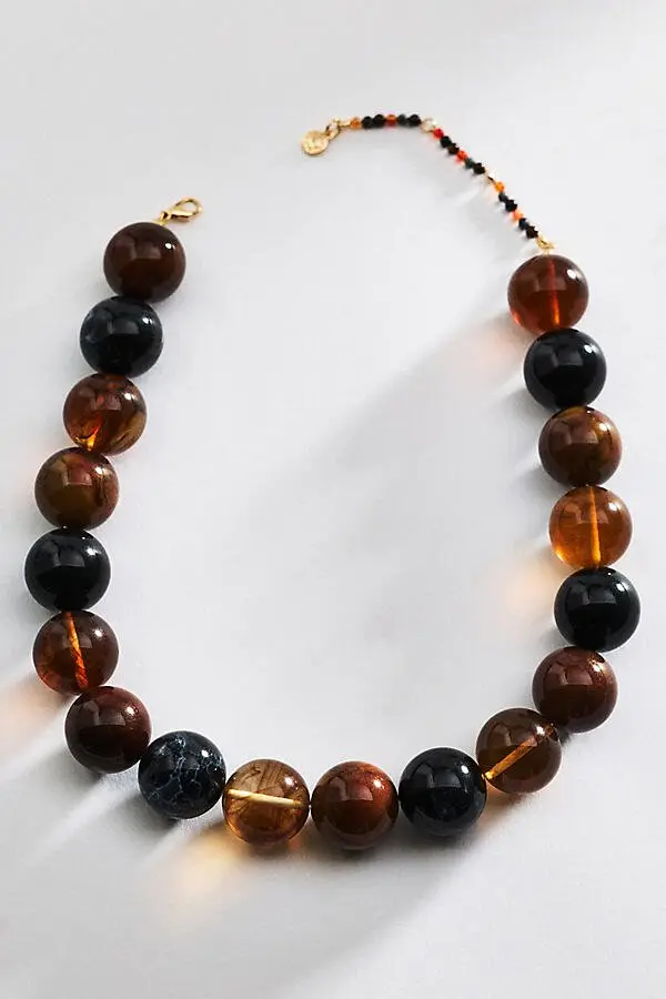 Baublebar Jane Beaded Necklace - Brown Pattern