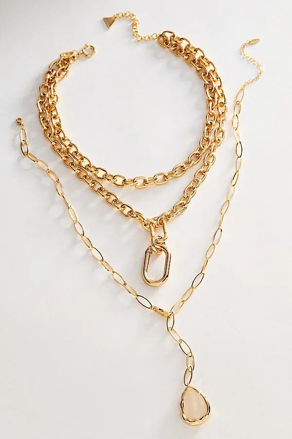 Anthropologie Layered Necklace Set - Gold