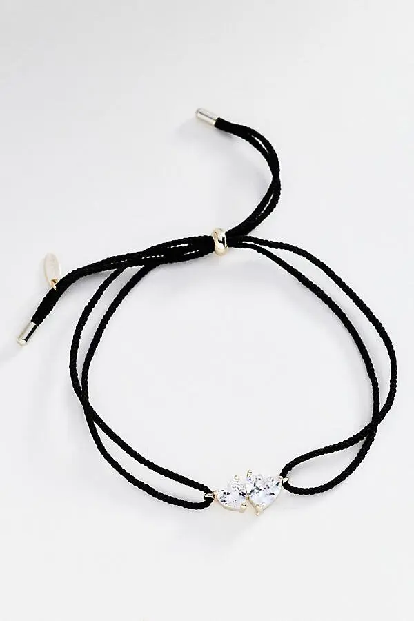 Anthropologie Crystal Cord Bracelet - Black