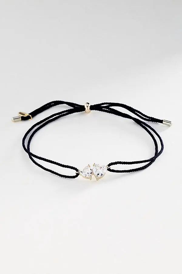 Anthropologie Crystal Cord Bracelet - Navy