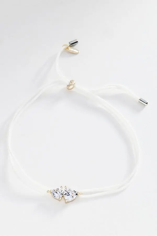 Anthropologie Crystal Cord Bracelet - White