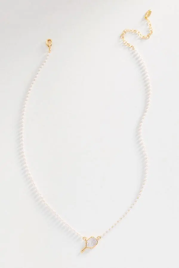 Anthropologie Icon Charm Necklace - Pearl