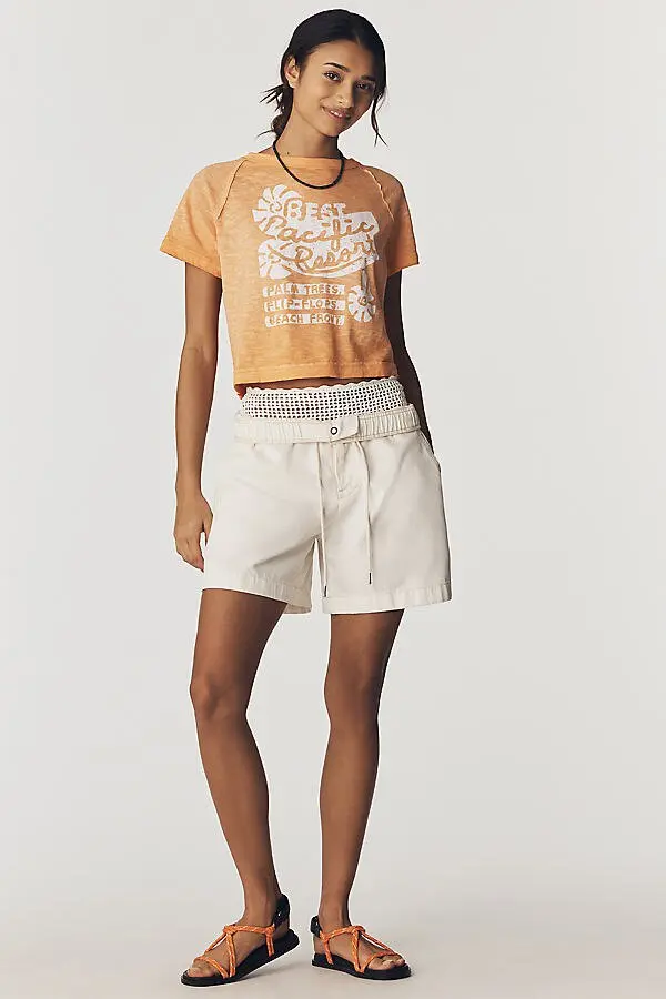 PILCRO Raglan Graphic Tee - Peach