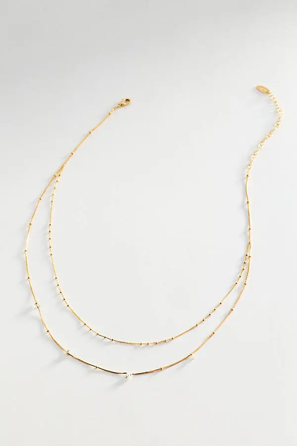 Anthropologie Delicate Layered Necklace - Gold