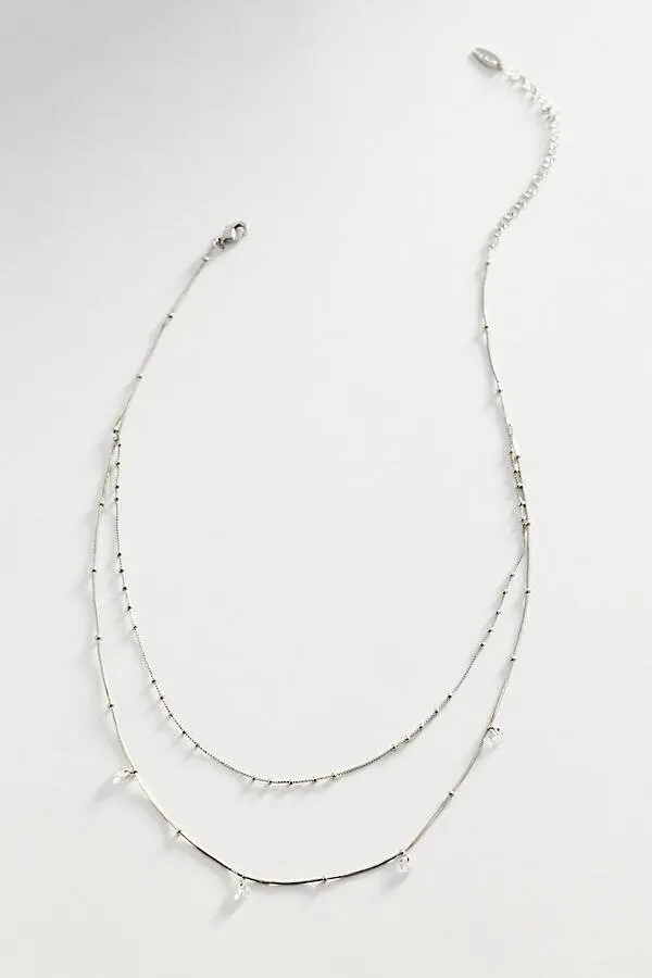 Anthropologie Delicate Layered Necklace - Silver