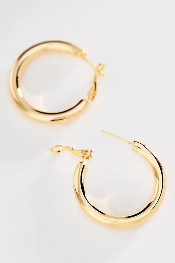 Anthropologie Tube Hoop Earrings - Gold