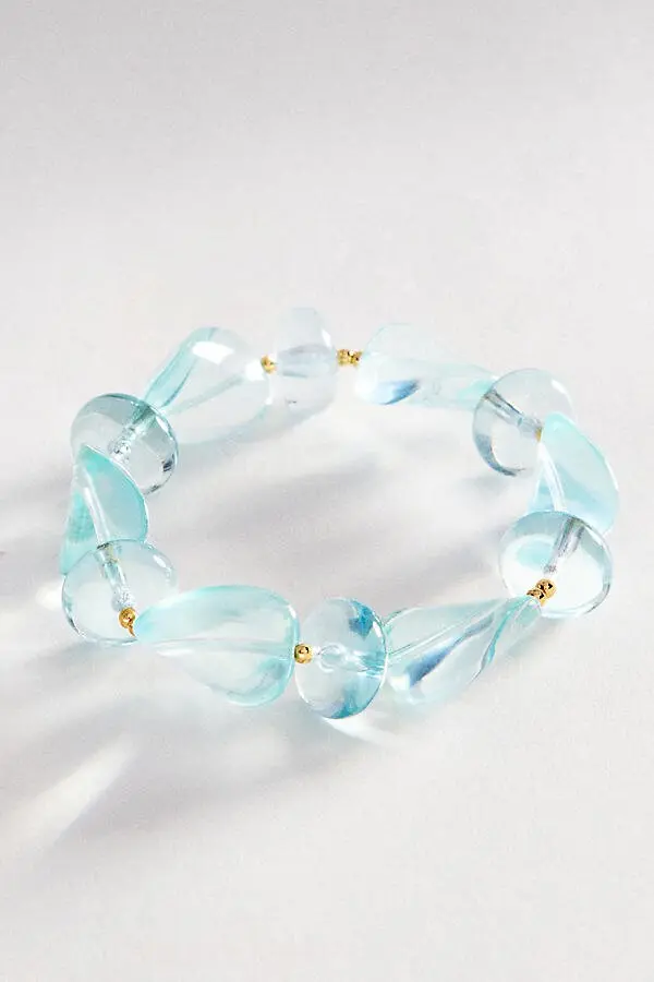 Anthropologie Beaded Stretch Bracelet - Blue