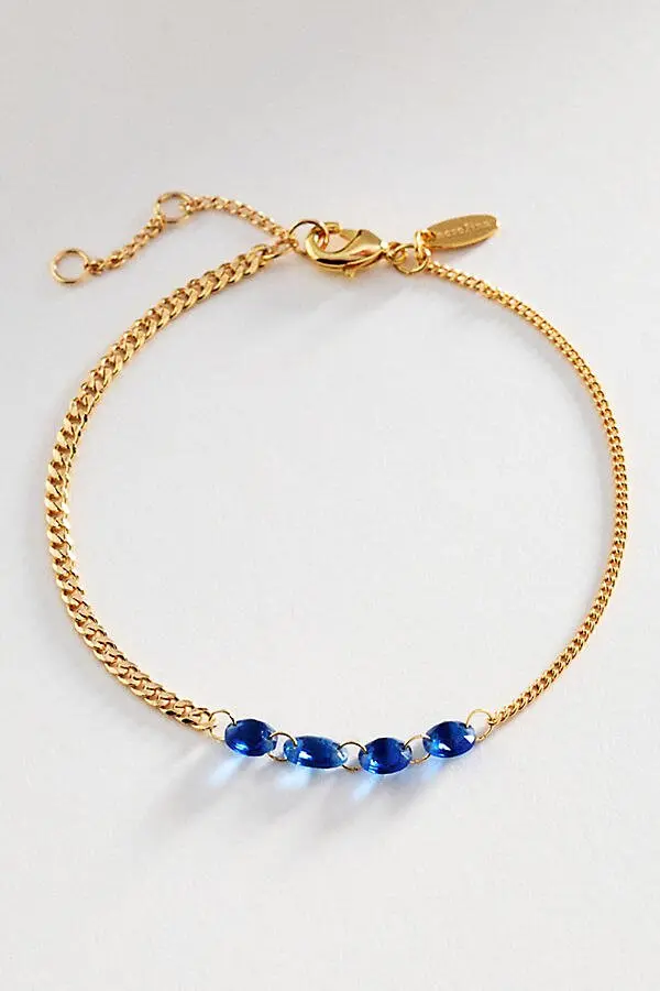 Anthropologie Crystal Interlude Bracelet - Blue