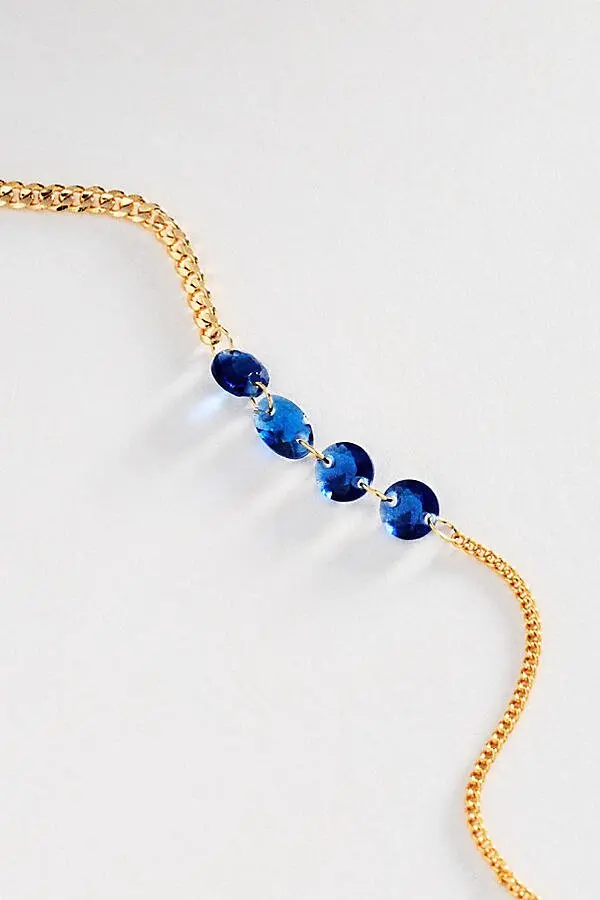 Anthropologie Crystal Interlude Bracelet - Blue