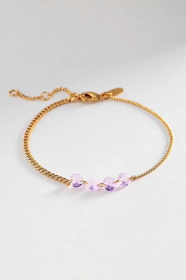 Anthropologie Crystal Interlude Bracelet - Lilac