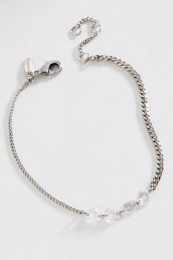 Anthropologie Crystal Interlude Bracelet - Silver/clear