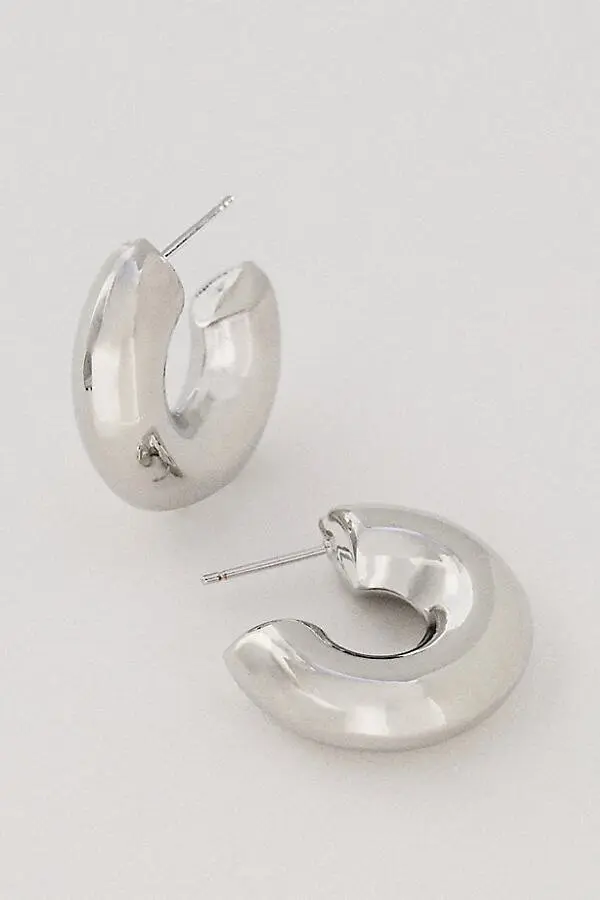 Anthropologie Tube Hoop Earrings - Silver