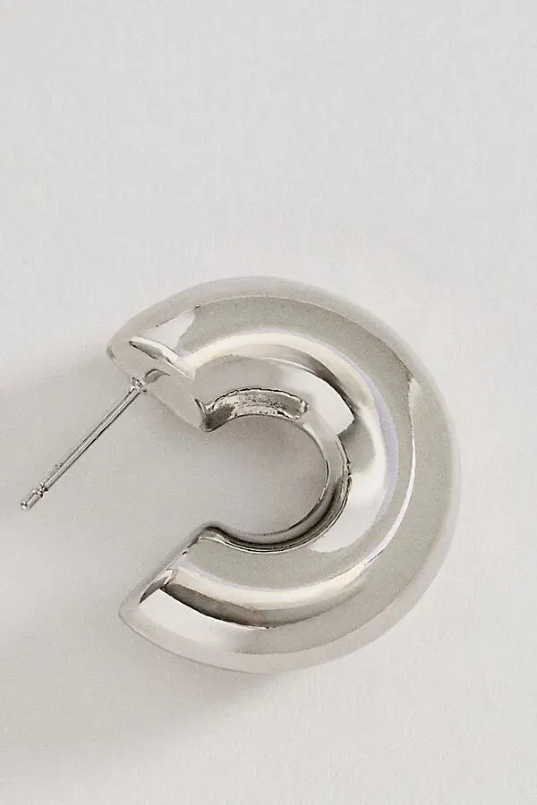 Anthropologie Tube Hoop Earrings - Silver