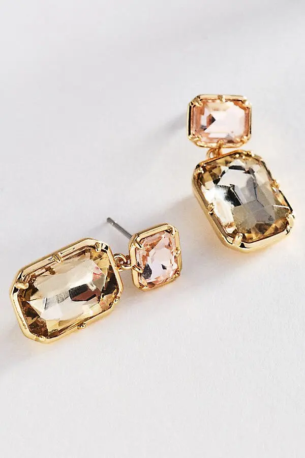 Anthropologie Tonal Crystal Drop Earrings - Honey