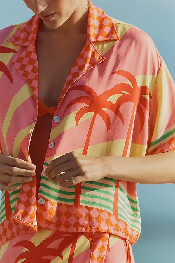 MAAJI Jungle Sway Octavia Buttondown Top - Red Pattern