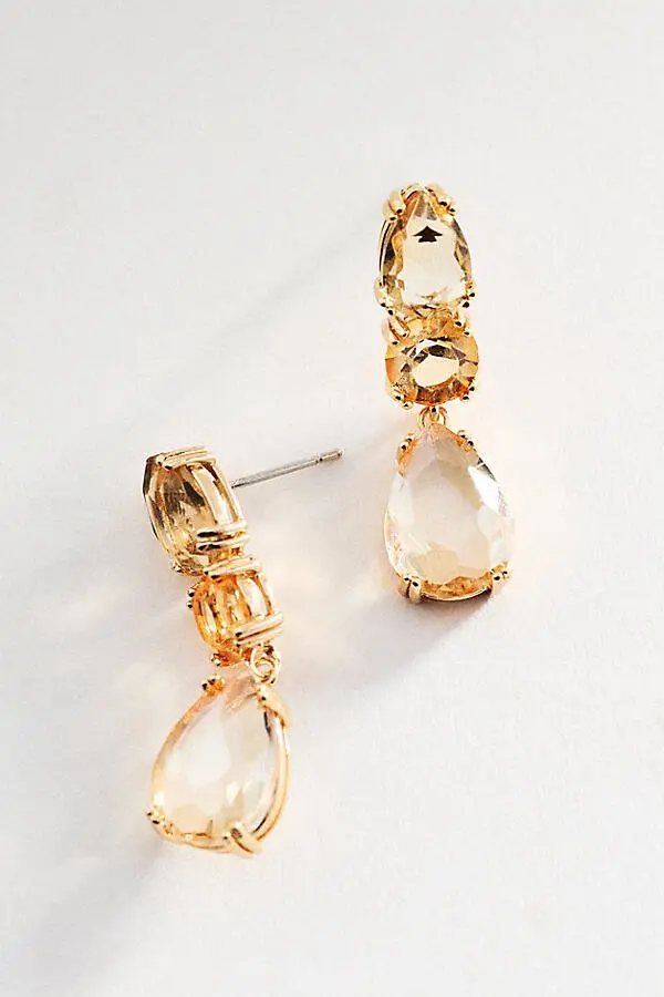 Anthropologie Gradient Crystal Drop Earrings - Honey