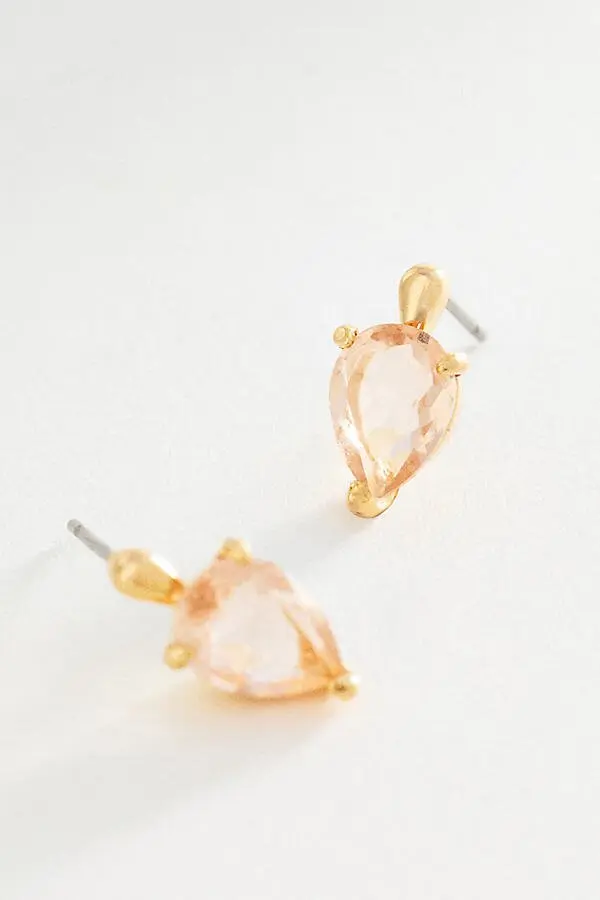 Anthropologie Teardrop Crystal Stud Earrings - Silk