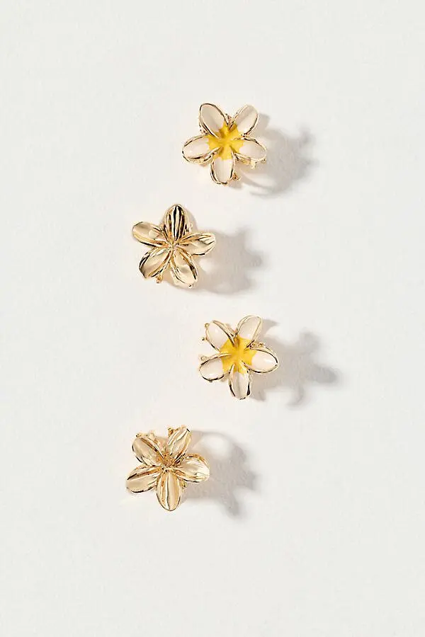 Anthropologie Mi Fleur Claw Clips, Set Of 4 - Cream