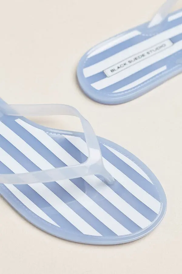 BLACK SUEDE STUDIO Jelly Flip-flop Sandals - Blue Stripe