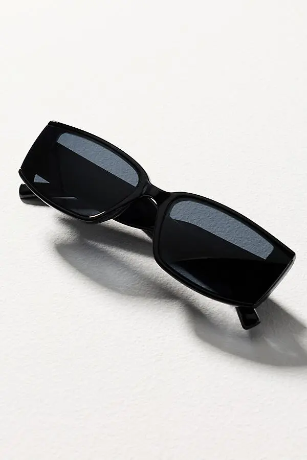 Anthropologie Modern Rectangle Sunglasses - Black