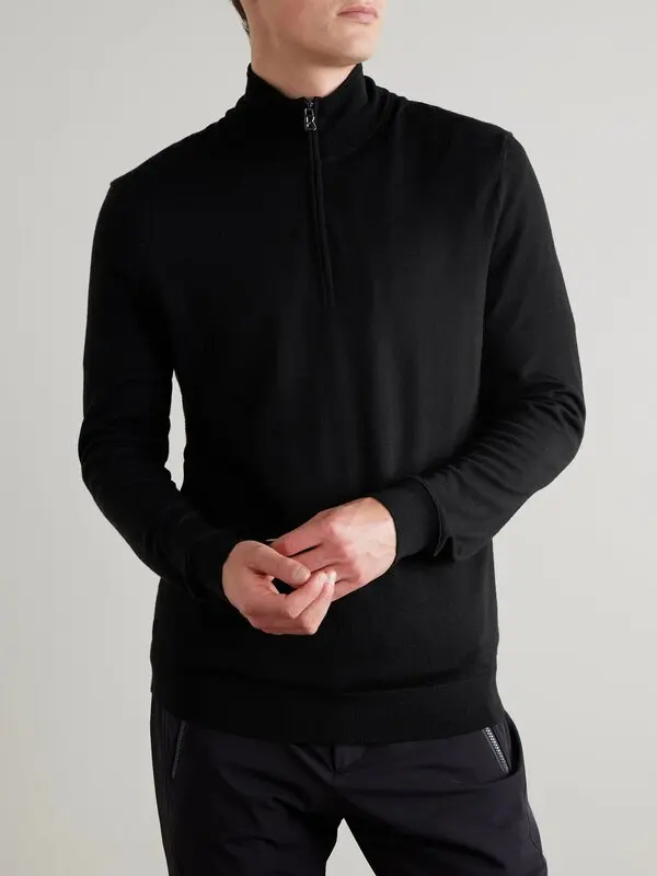 Bogner Ouri Virgin Wool Half-zip Sweater - Black