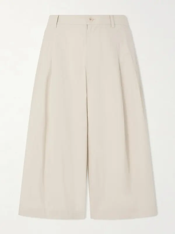 AMOMENTO Cotton-blend Bermuda Shorts - Neutrals