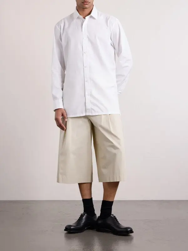 AMOMENTO Cotton-blend Bermuda Shorts - Neutrals