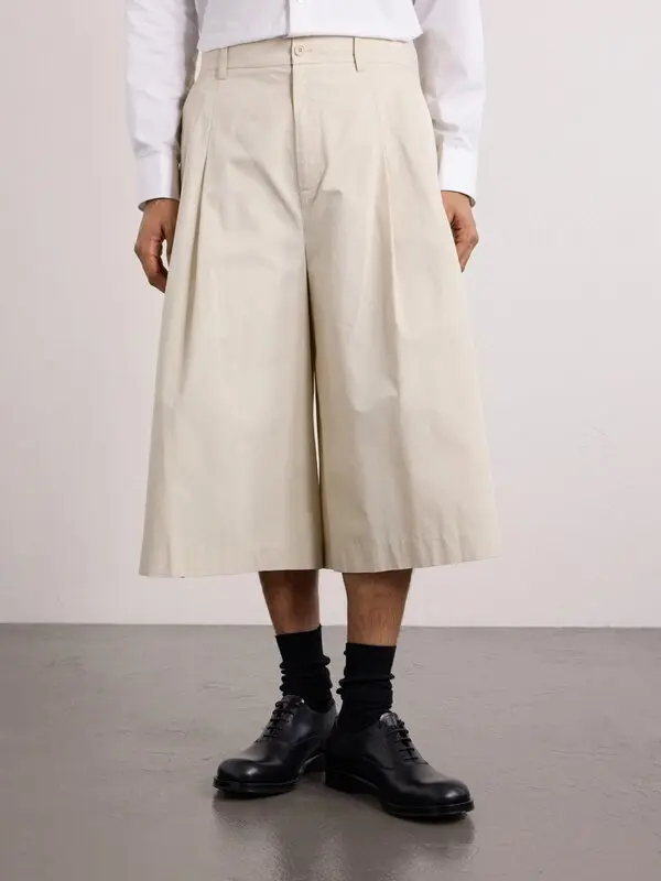 AMOMENTO Cotton-blend Bermuda Shorts - Neutrals