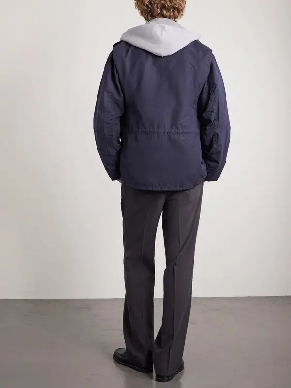 BEAMS Cotton-blend Hooded Field Jacket - Blue