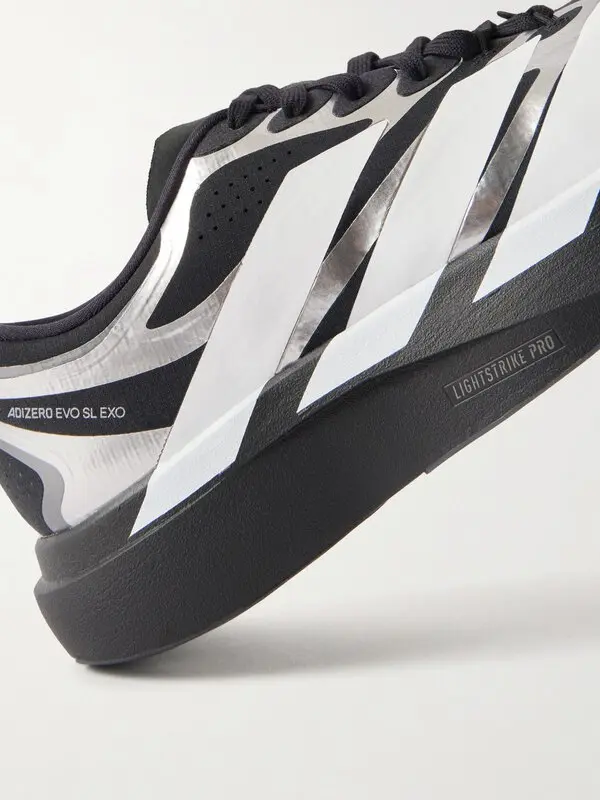 Adidas Adizero Evo Sl Exo Striped Metallic Sneakers - Silver