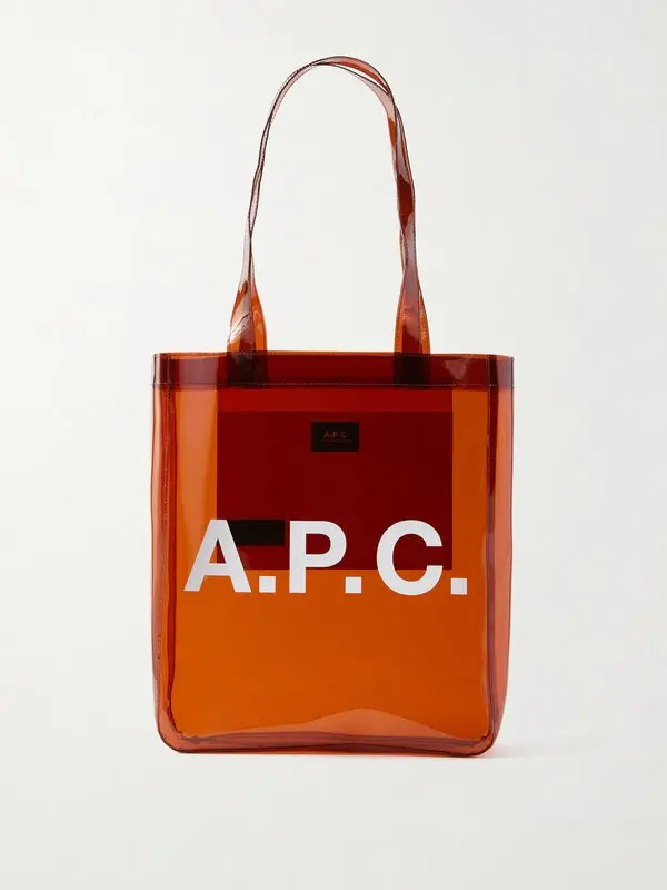 A.p.c. Logo-print Pvc Tote - Orange