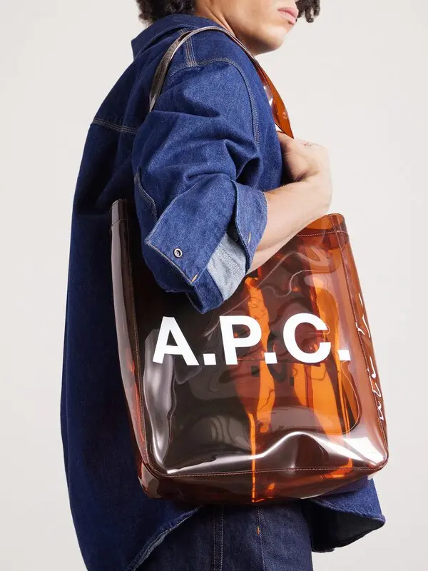 A.p.c. Logo-print Pvc Tote - Orange