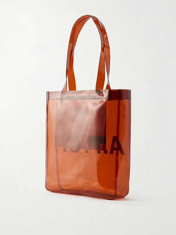A.p.c. Logo-print Pvc Tote - Orange