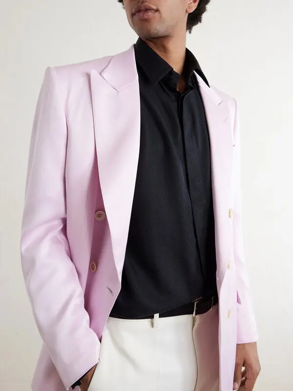 TOM FORD Perforated Silk-twill Shirt - Black