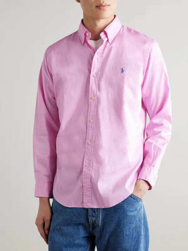 Polo Ralph Lauren Logo-embroidered Cotton Shirt - Pink